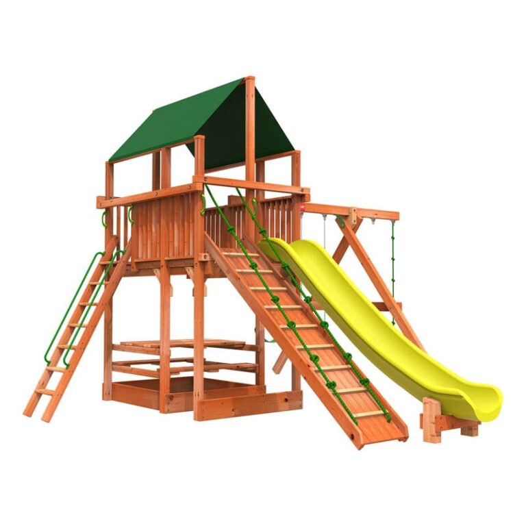 Woodplay Playhouse Xl 6 Combo 3 Cedar Wood Swing Set Playset
