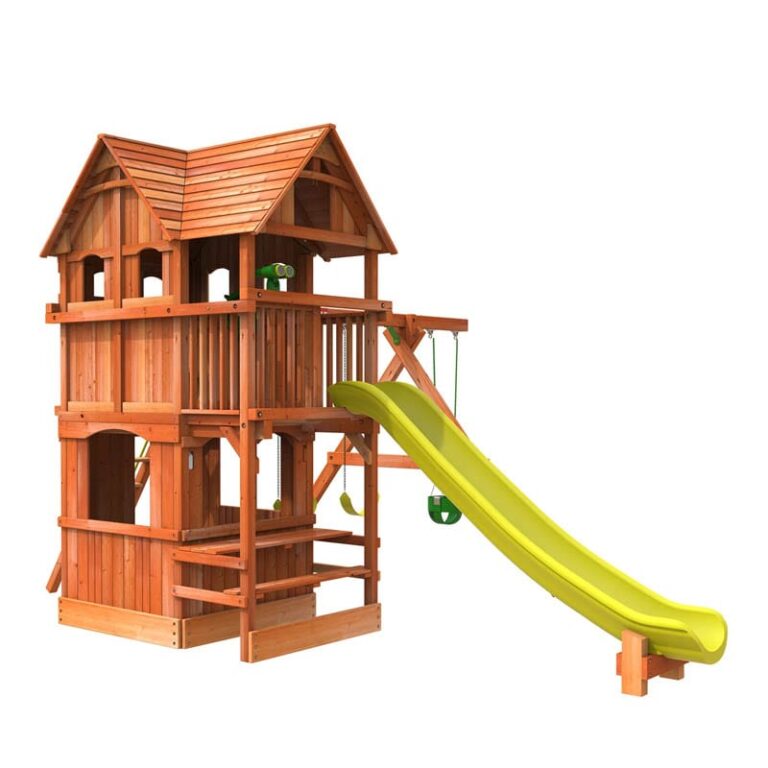 Woodplay Playhouse Xl 6 Deck Height Package D Cedar Wood Swing Set