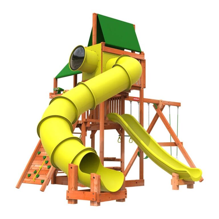 Woodplay Playhouse Xl 6 Combo 3 Cedar Wood Swing Set Playset